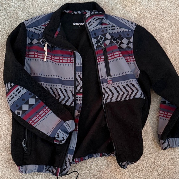 Hooey | Jackets & Coats | Hooey Black And Geometric Pattern Jacket ...